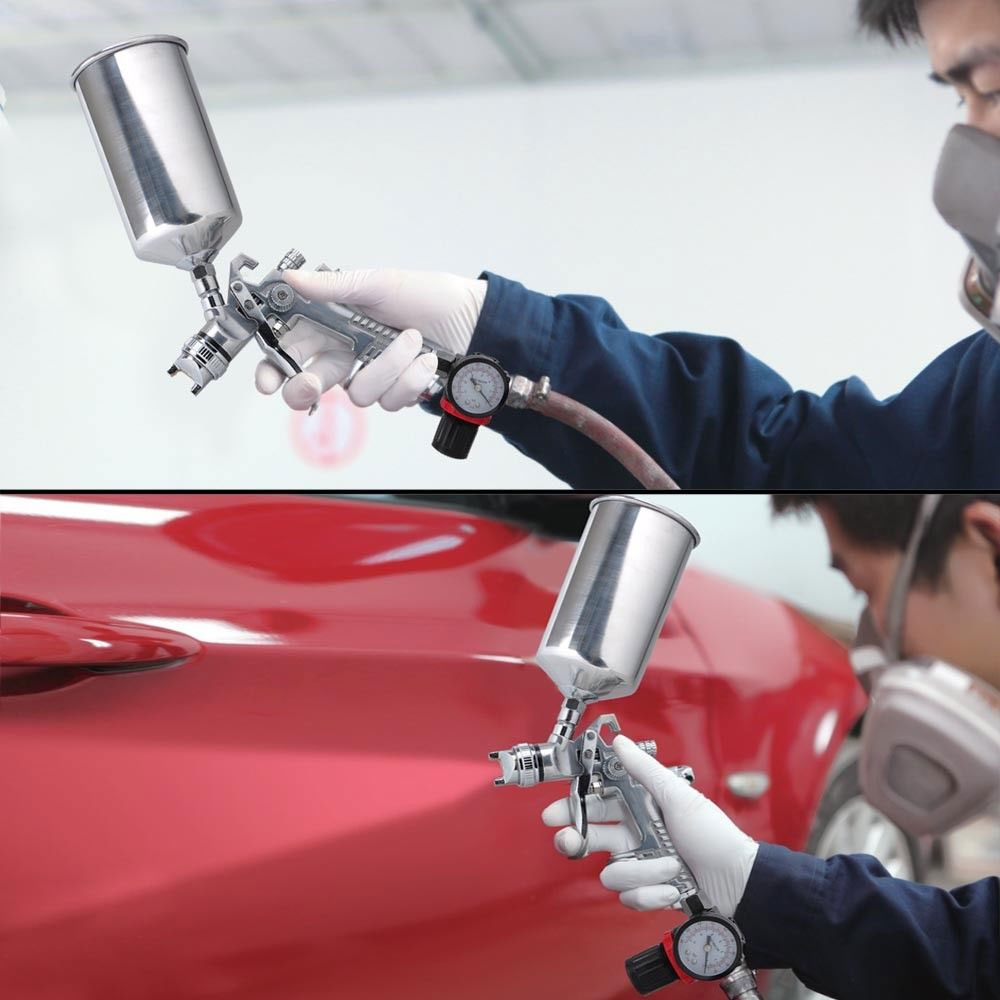 3 HVLP Auto Paint Air Spray Gun Kit Detail Basecoat Car Primer ...