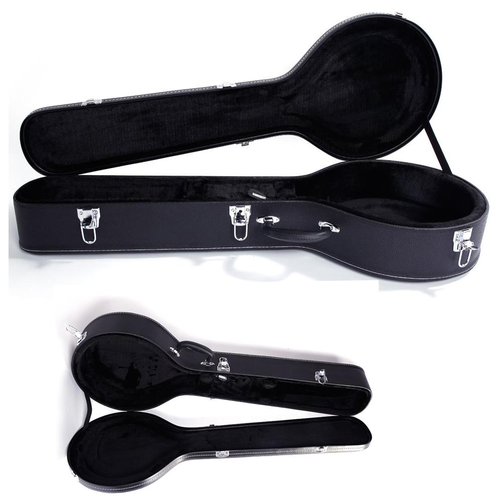New 4/5 String Hardsell Microgroove Leather Wood Banjos Hard Case Black ...