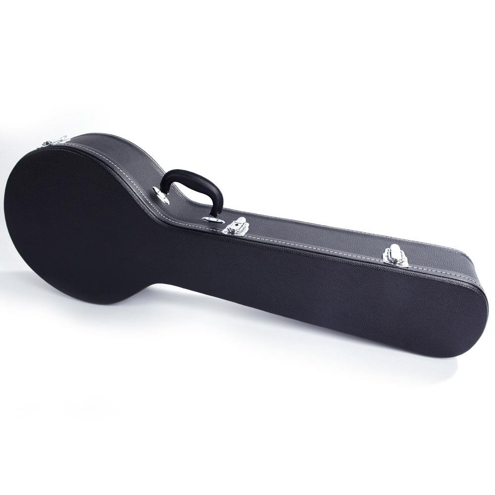 New 4/5 String Hardsell Microgroove Leather Wood Banjos Hard Case Black ...