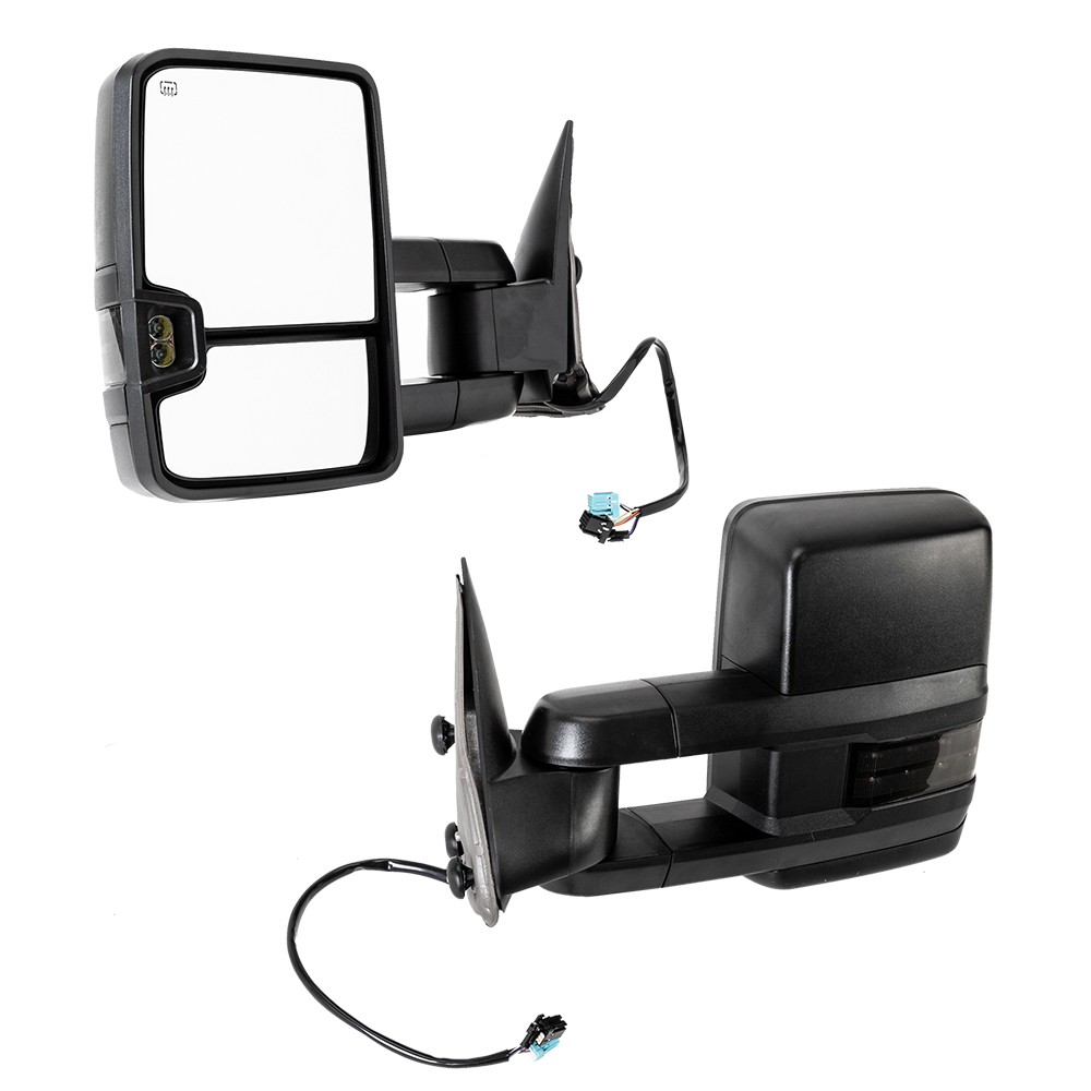 LEFT+RIGHT For 03-06 Chevy Silverado Power+Heated Smoke LED Tow Mirrors ...