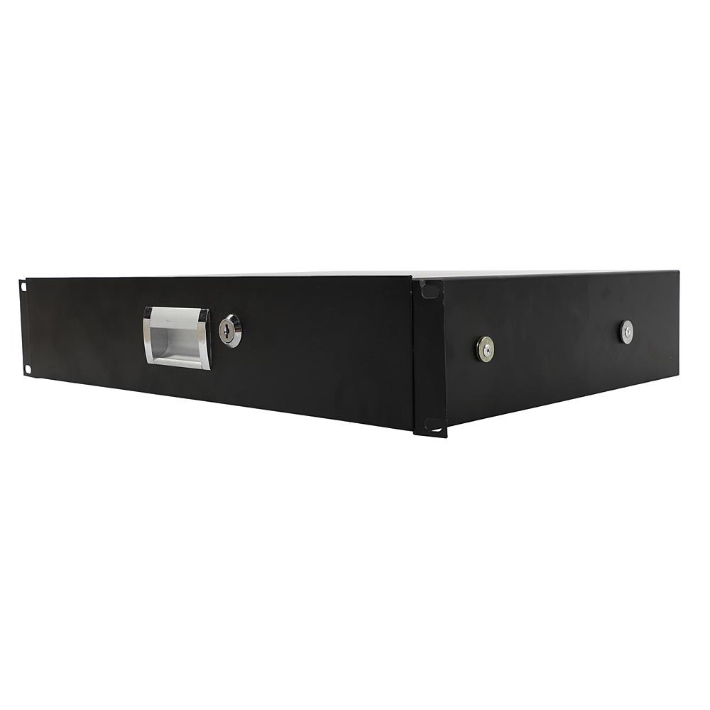 19 Inch Rack Mount 2U Steel Plate DJ Drawer Equipment Cabinet Lockable ...