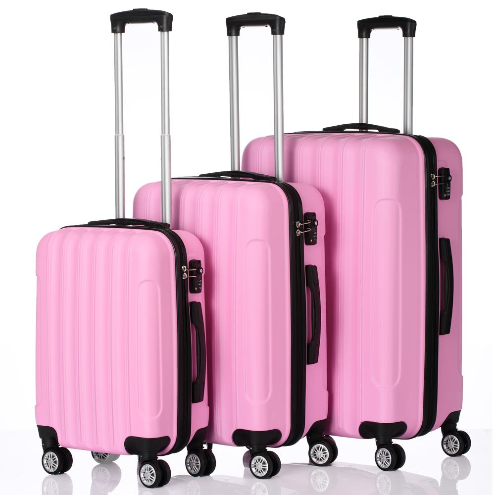 Lot 3 Luggage Travel Set ABS Bag Trolley Suitcase W TSA Lockable EBay Lot 3 Luggage Travel Set ABS Bag Trolley Suitcase W TSA Lockable EBay