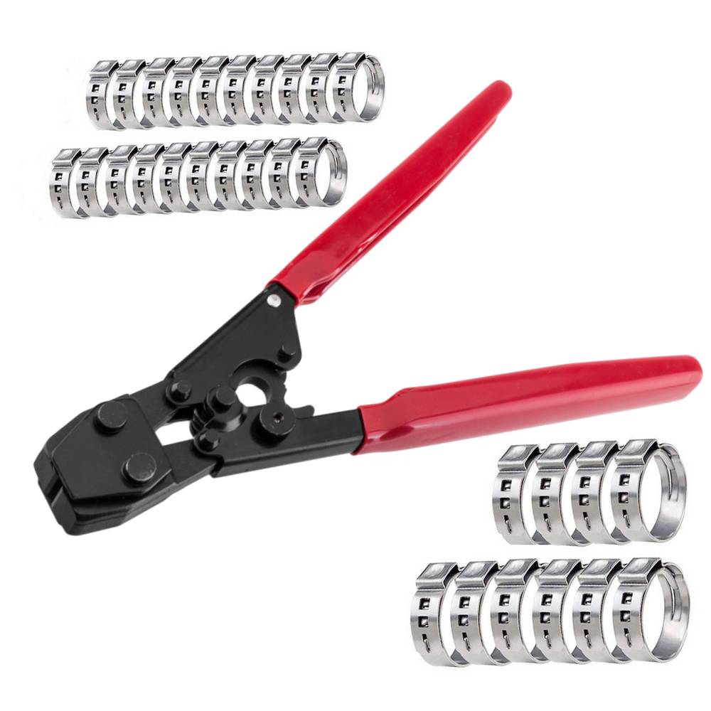 PEX CINCH CRIMP CRIMPING TOOL With 30 1/2 and 3/4 SS CLAMPS Other Pipe ...