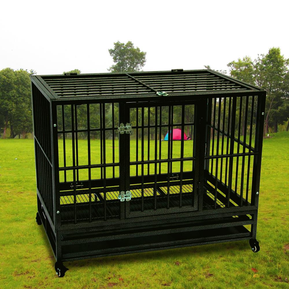 42 Heavy Duty Dog Cage Crate Kennel Metal Pet Playpen Portable With 42-heavy-duty-dog-cage-crate-kennel-metal-pet-playpen-portable-with