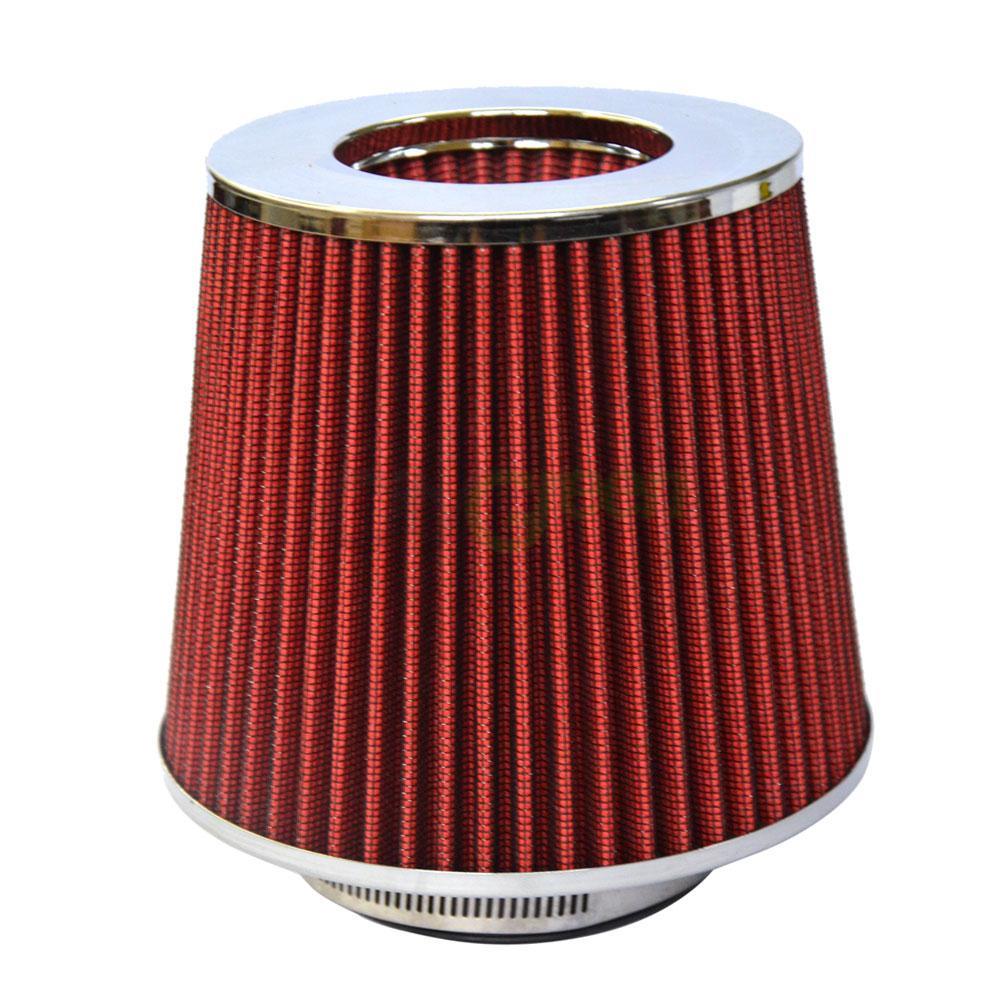 4" Inch Universal Cold/Short Intake Round Cone Air Filter Red | eBay