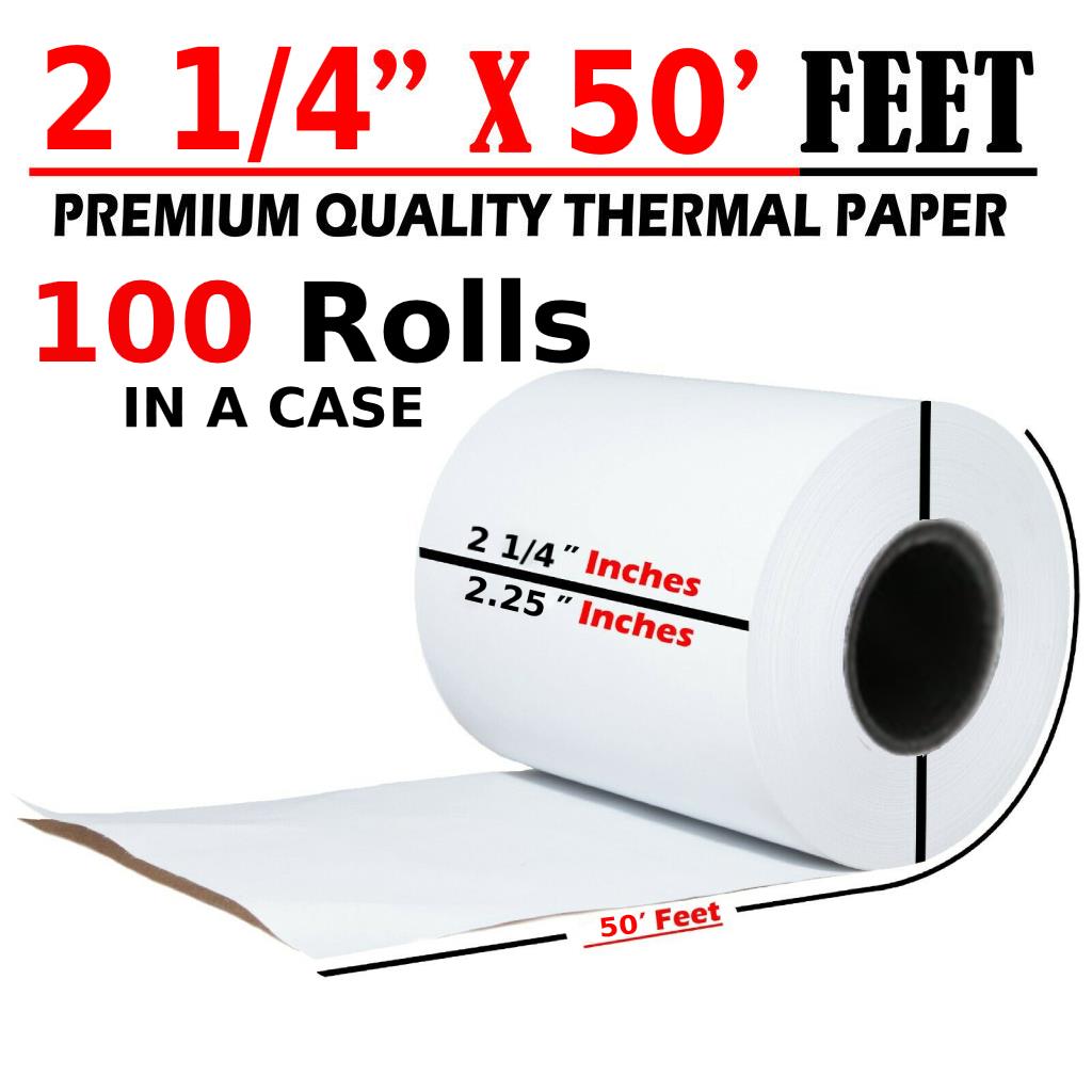 100 Rolls 2 1 4 57mm X 50FT Thermal Credit Card Cash Register 100-rolls-2-1-4-57mm-x-50ft-thermal-credit-card-cash-register