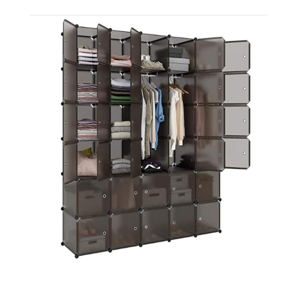 Stackable Cube Storage DIY Plastic Modular Closet Cabinet Storage ...