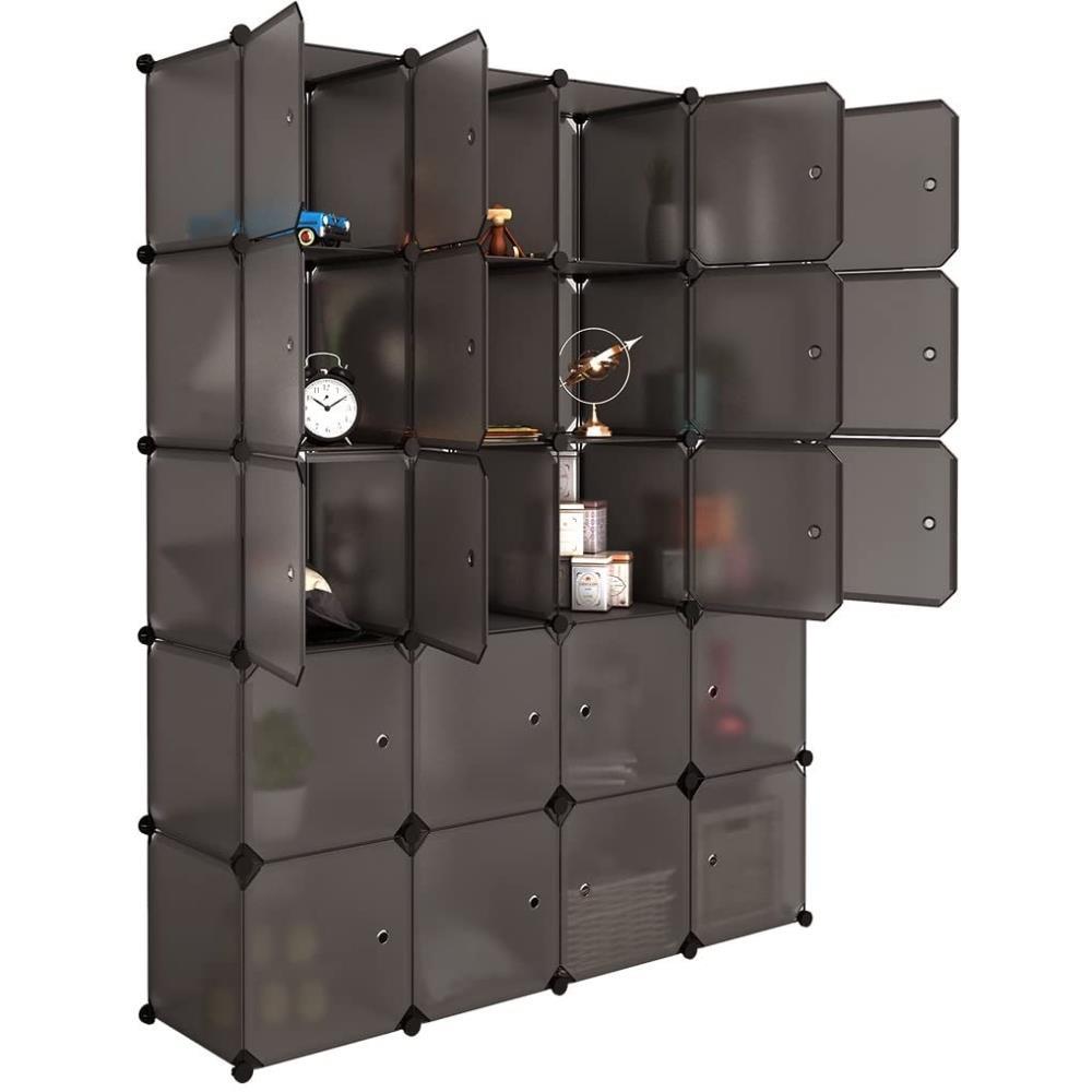 Stackable Cube Storage DIY Plastic Modular Closet Cabinet Storage ...