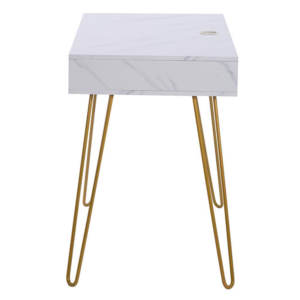 Marble Iron Foot Computer Desk PC Table Study Laptop Home Office ...