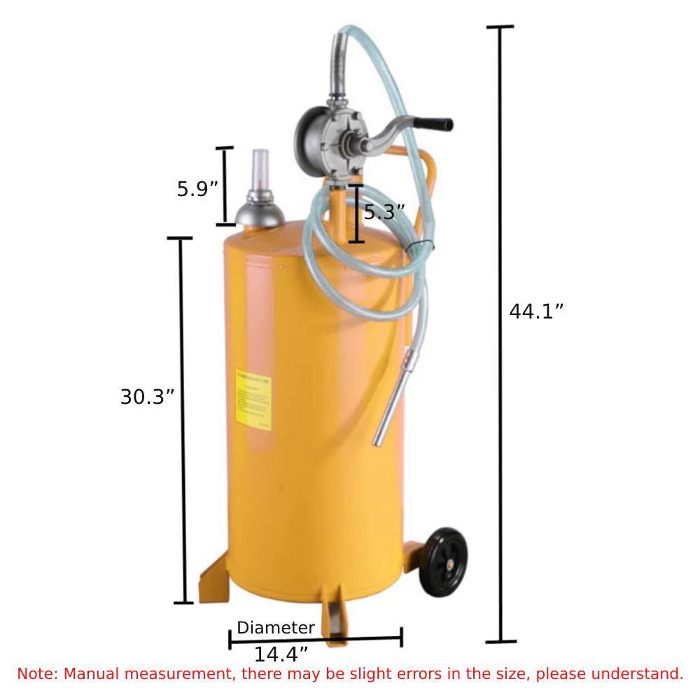 20 Gallon Gas Fuel Diesel Caddy Transfer Tank w/ Rotary Pump /2 Wheels ...