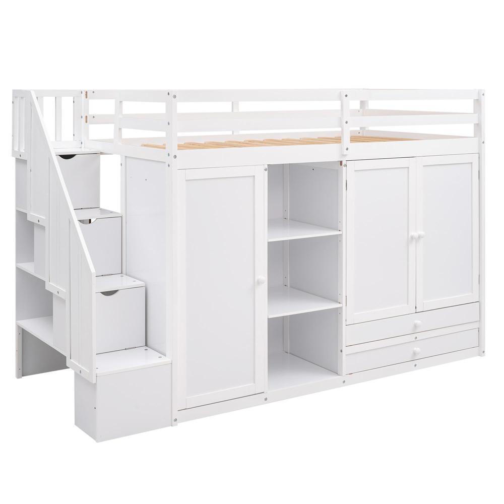 Double Loft Bed With Wardrobe Underneath