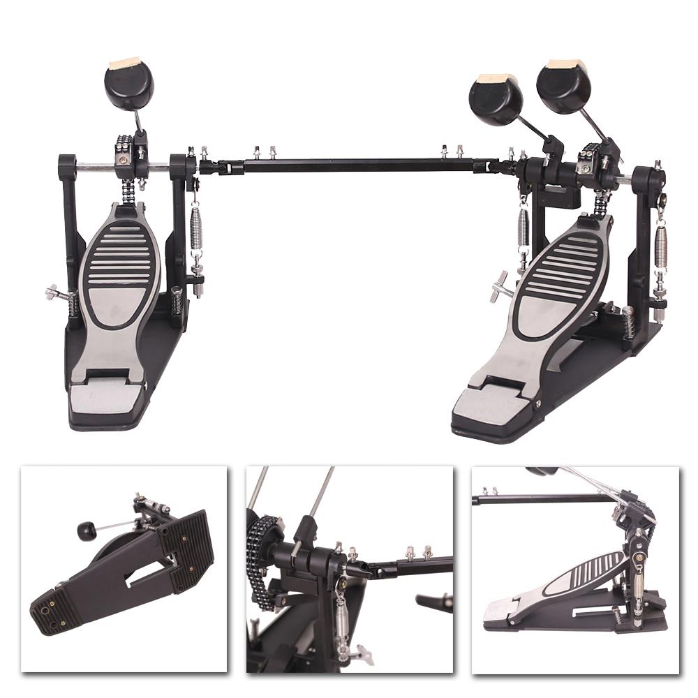 New Professional Double Bass Drum Pedal Twin Kick Drum Pedal Dual Chain ...