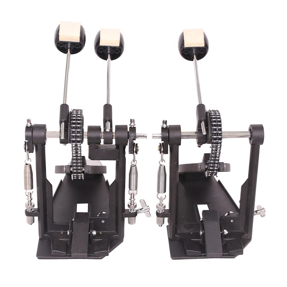 New Professional Double Bass Drum Pedal Twin Kick Drum Pedal Dual Chain ...