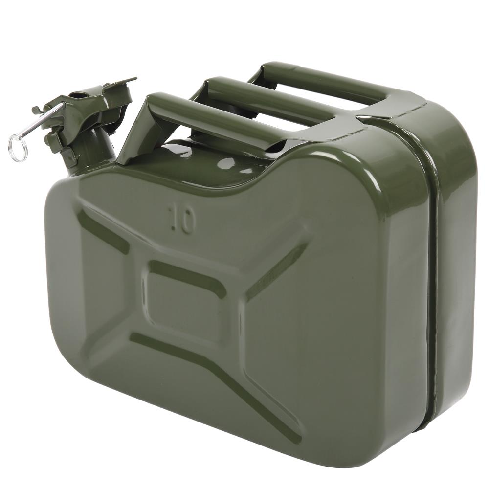 2 X 10lt Green Metal Jerry Gerry Can Fuel Storage Container Petrol ...