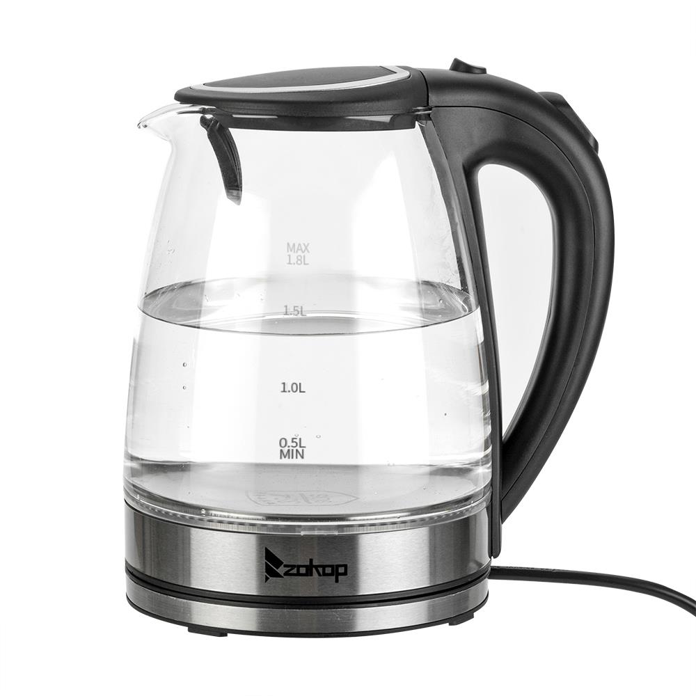 1.8L ILLUMINATED GLASS KETTLE 360 CORDLESS ELECTRIC ILLUMINATING LED ...