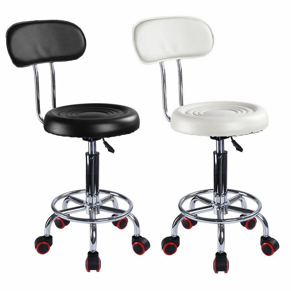 Adjustable PU Spa Salon Stool Barber Tattoo Hairdresser Chairs Black ...