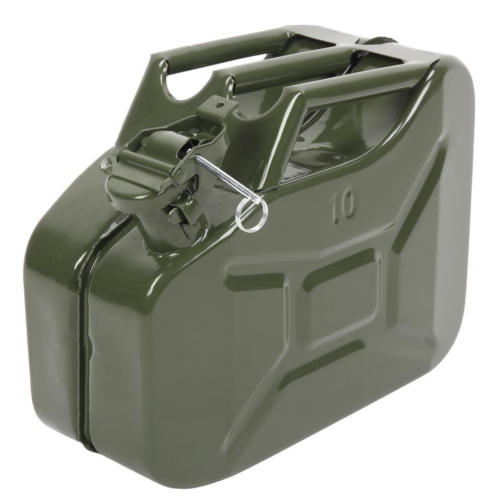 GREEN 10L JERRY CAN 10 ltr Litre metal fuel petrol diesel oil + FLEXI ...